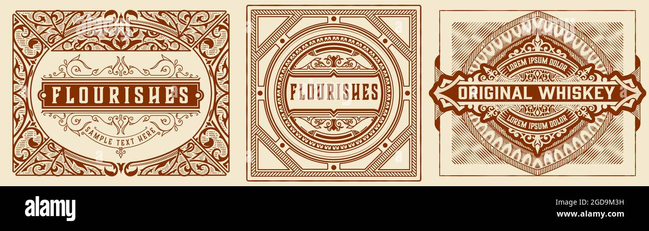Set of 3 vintage labels for packing Stock Vector Image & Art - Alamy