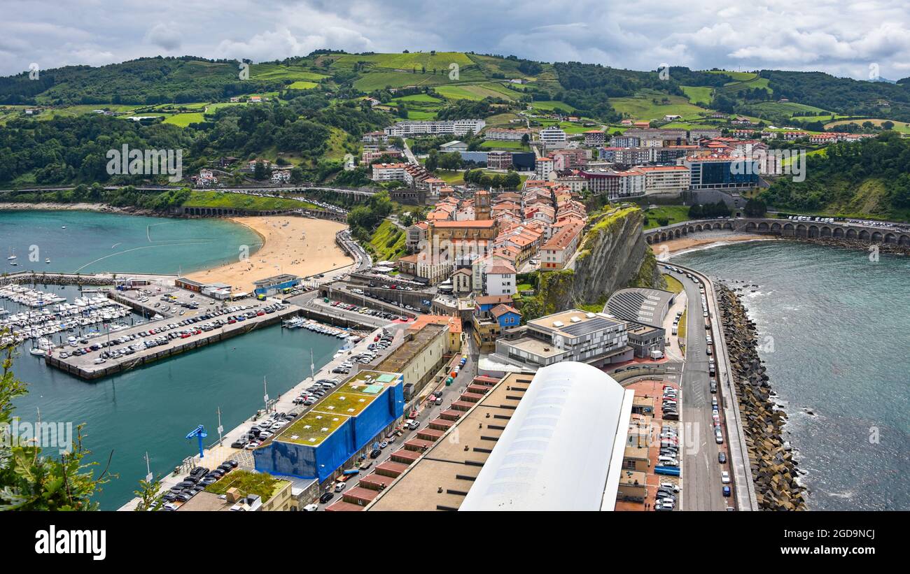 Getaria, Spain - 25 July 2021: The village of Getaria, on the Basque ...