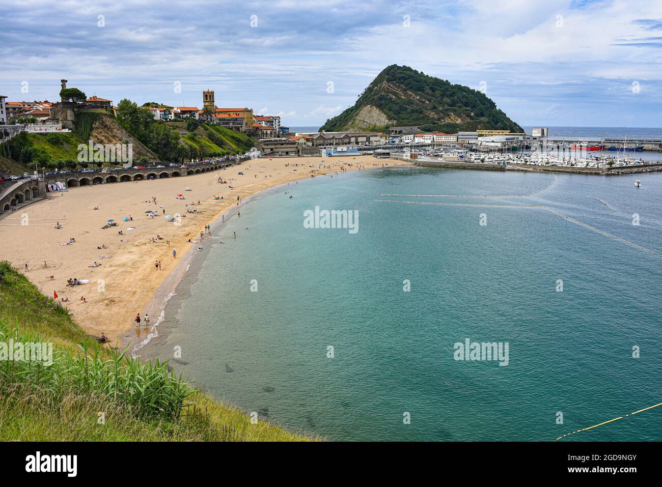 Getaria, Spain - 25 July 2021: The village of Getaria, on the Basque ...