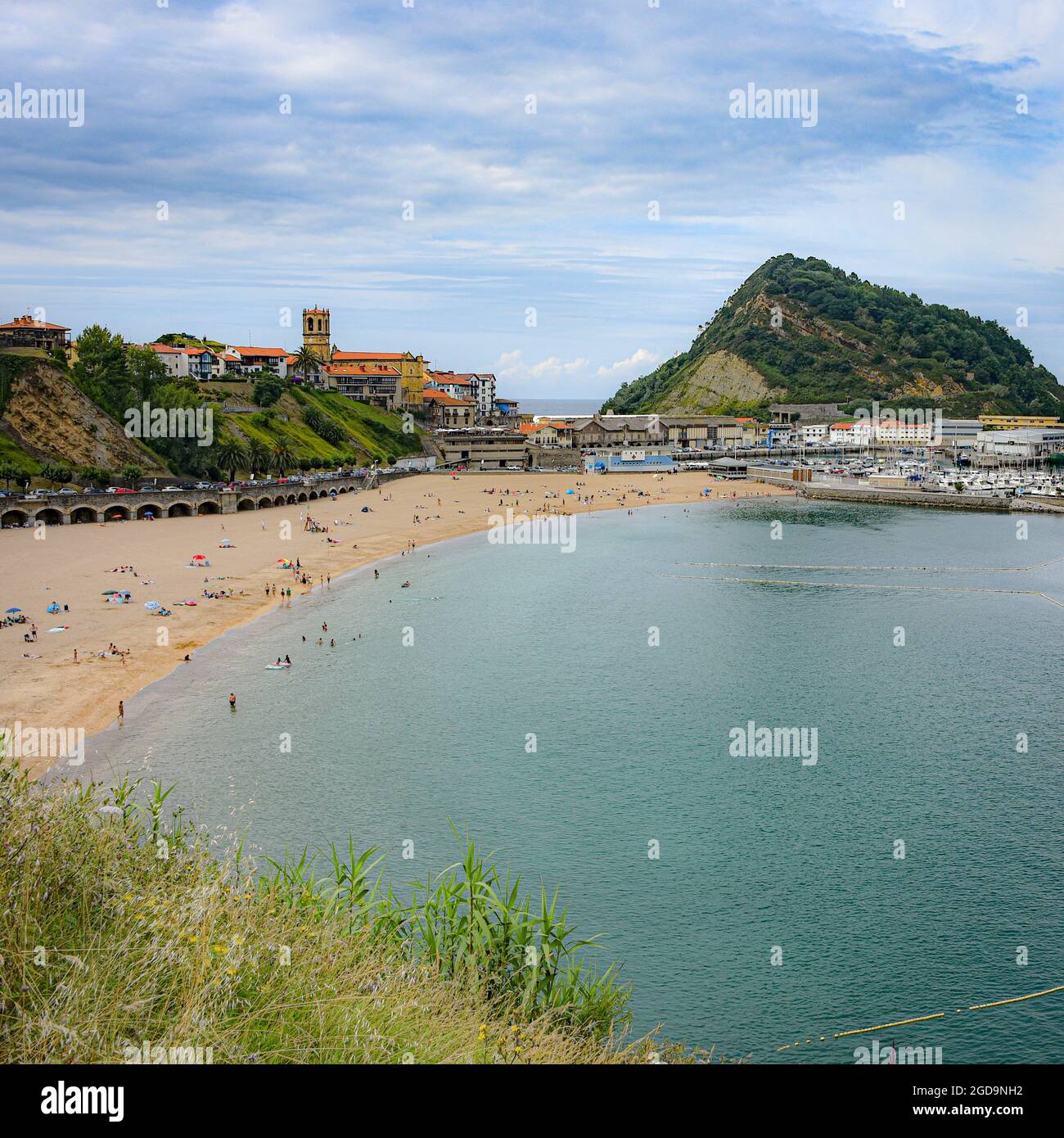 Getaria, Spain - 25 July 2021: The village of Getaria, on the Basque ...