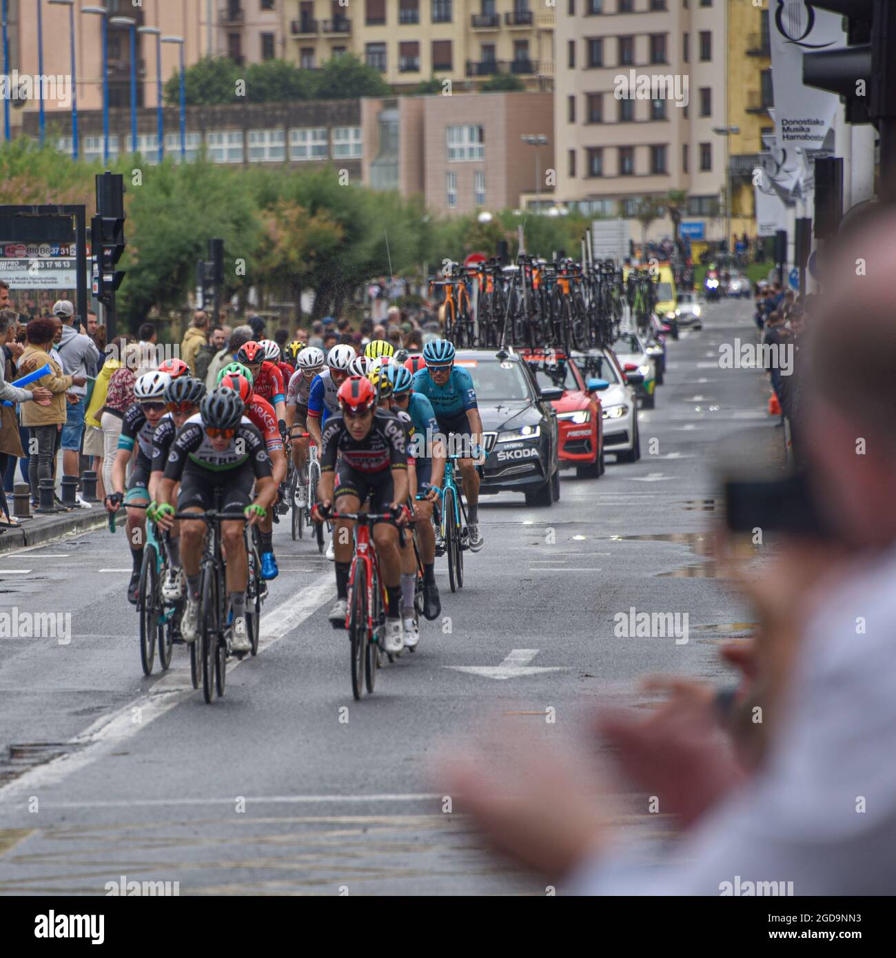 San Sebastian, Spain - 1 August 2021: Professional cycling teams ...