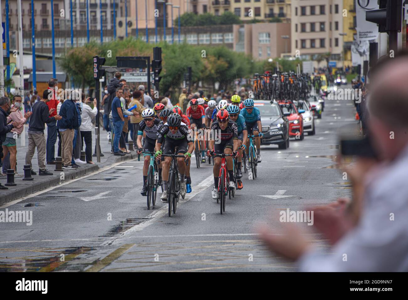 San Sebastian, Spain - 1 August 2021: Professional cycling teams ...