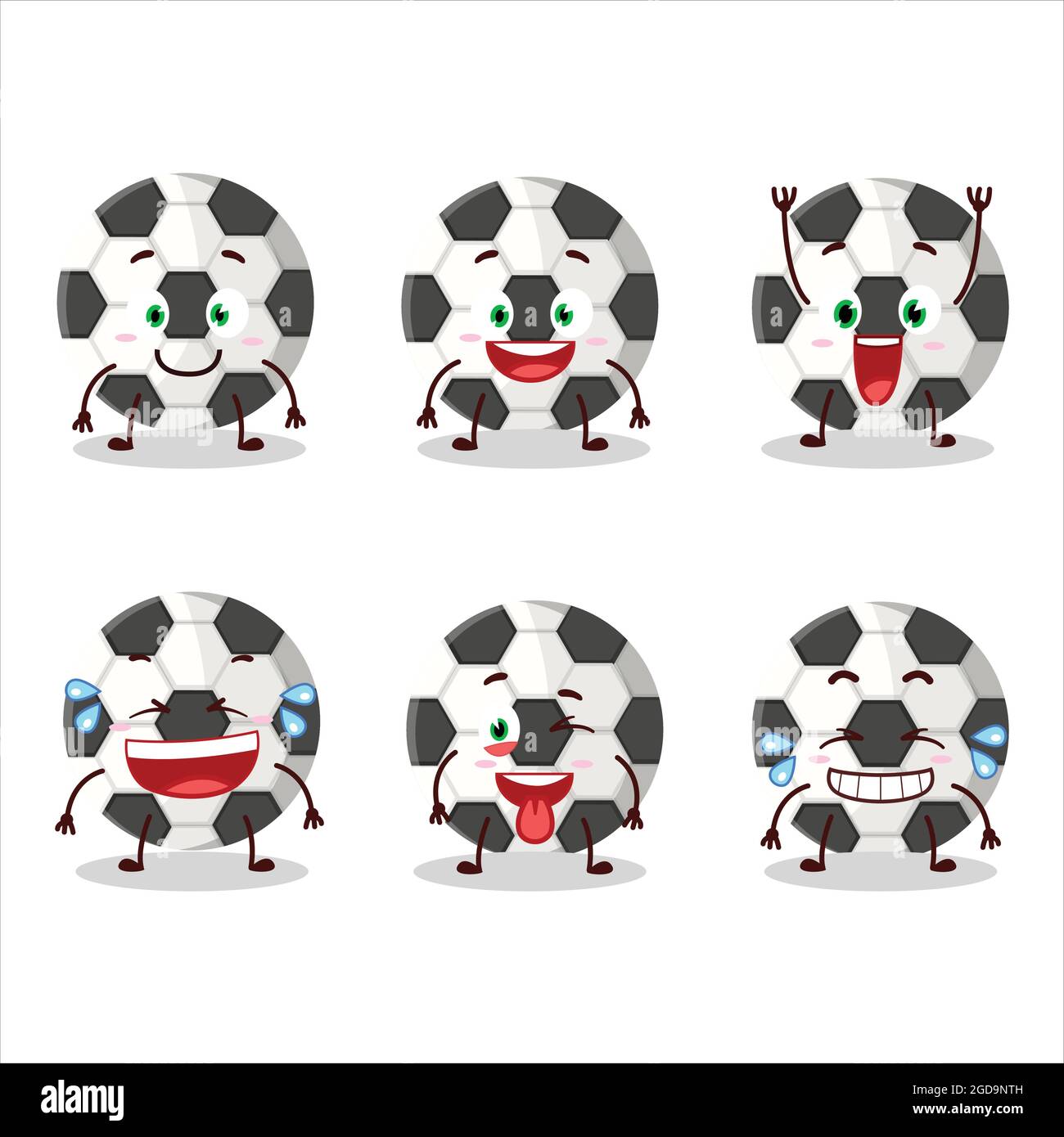 Cartoon character of soccer ball with smile expression. Vector ...