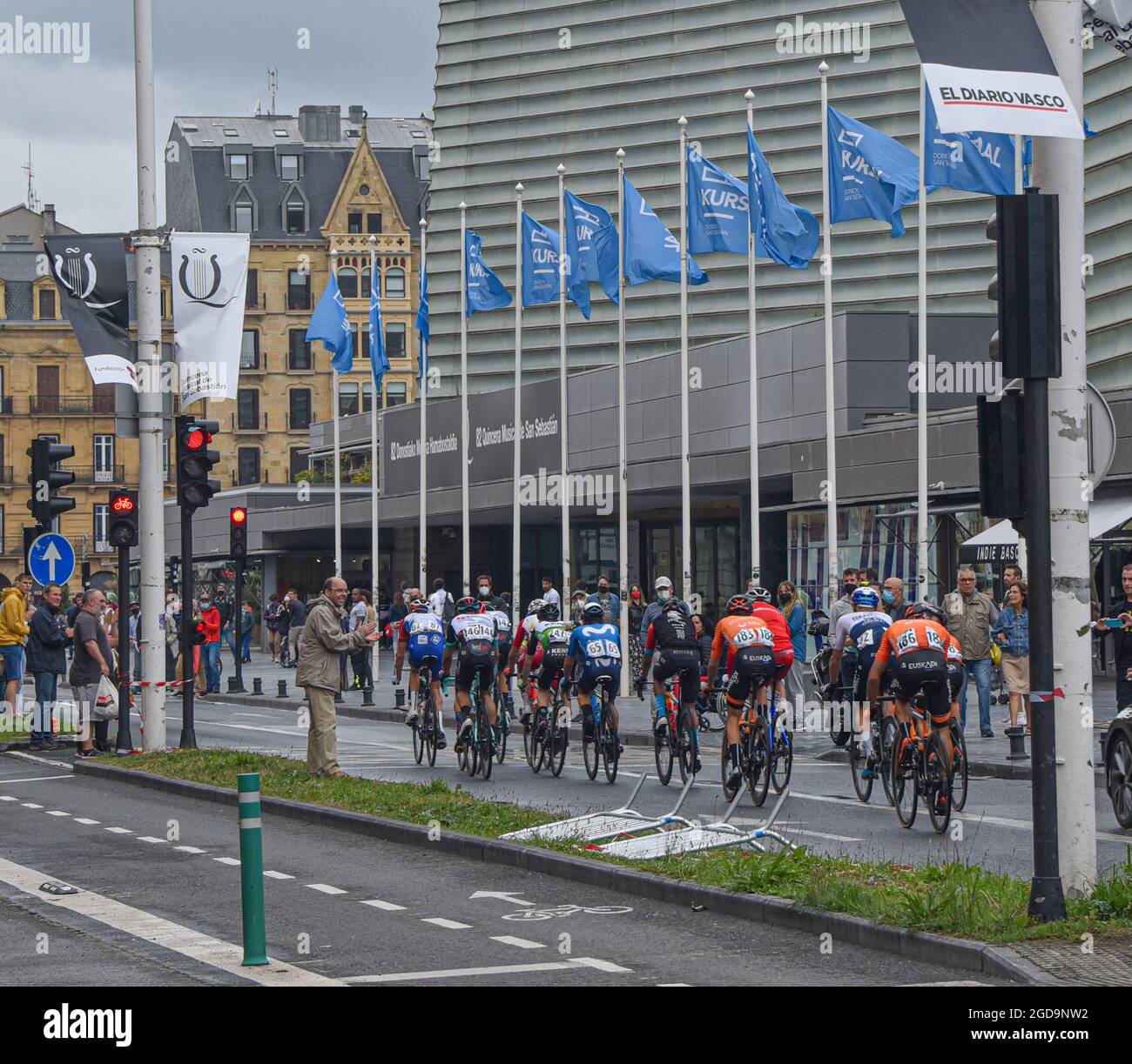San Sebastian, Spain - 1 August 2021: Professional cycling teams ...