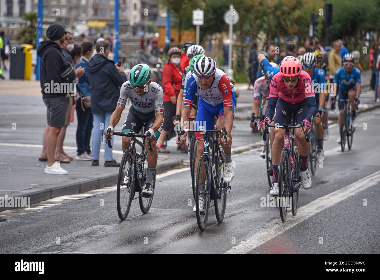 San Sebastian, Spain - 1 August 2021: Professional cycling teams ...