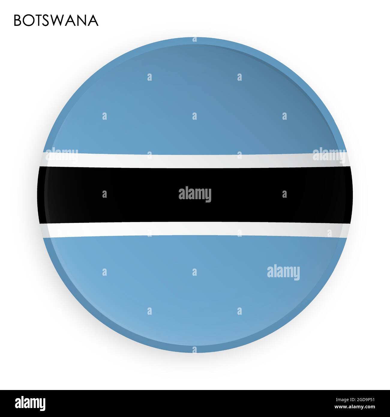 BOTSWANA flag icon in modern neomorphism style. Button for mobile ...