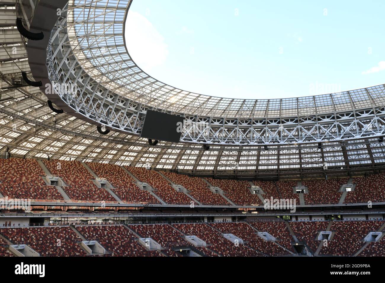Open Roof Football Stadium Grandstand in summer Stock Photo - Alamy