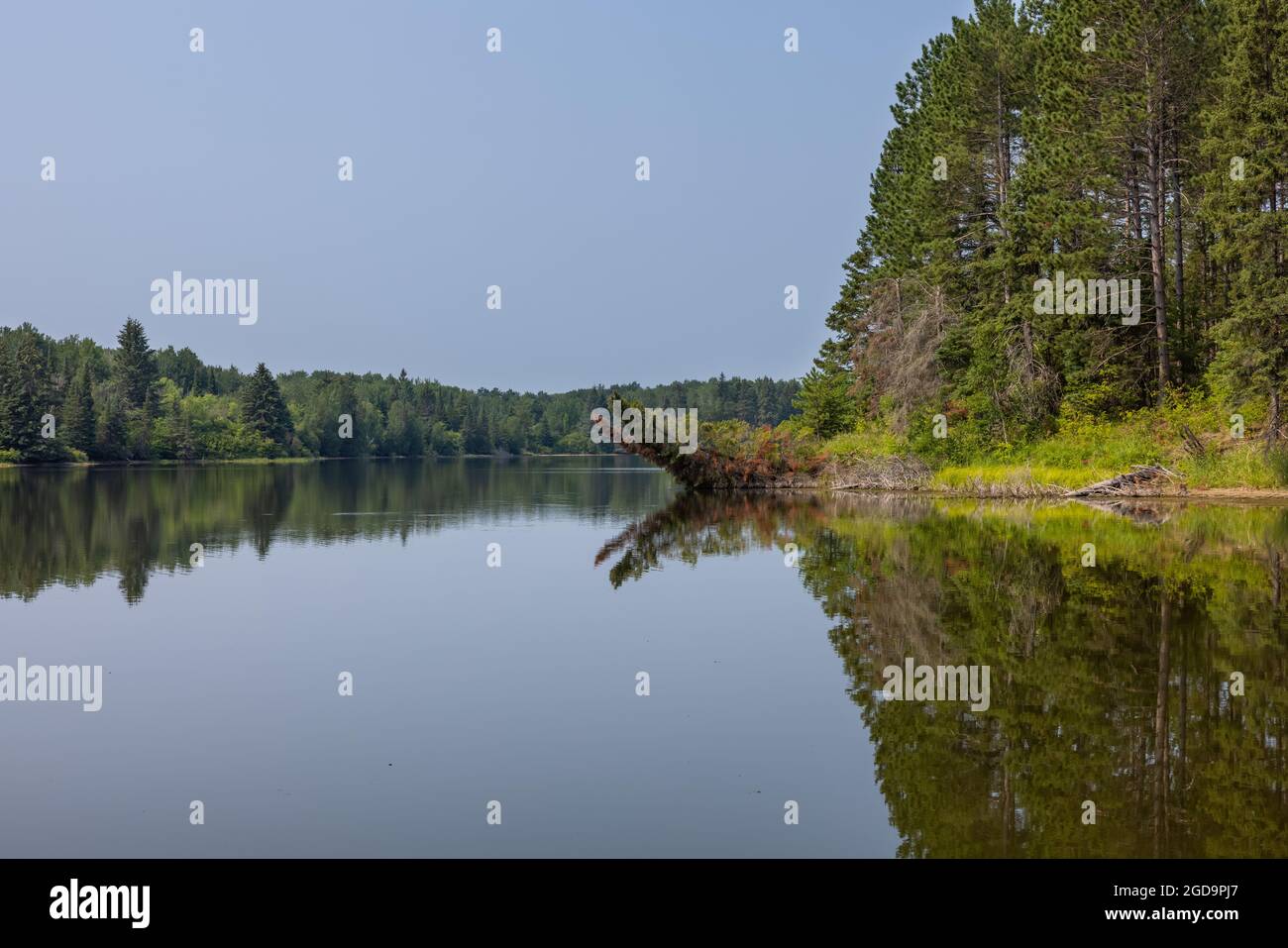 A calm reflective northern Minnesota lake Stock Photo - Alamy