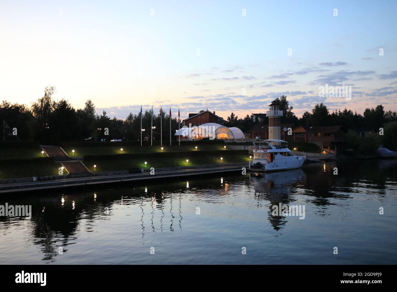 Banks of Oka River at night, Russia Stock Photo - Alamy