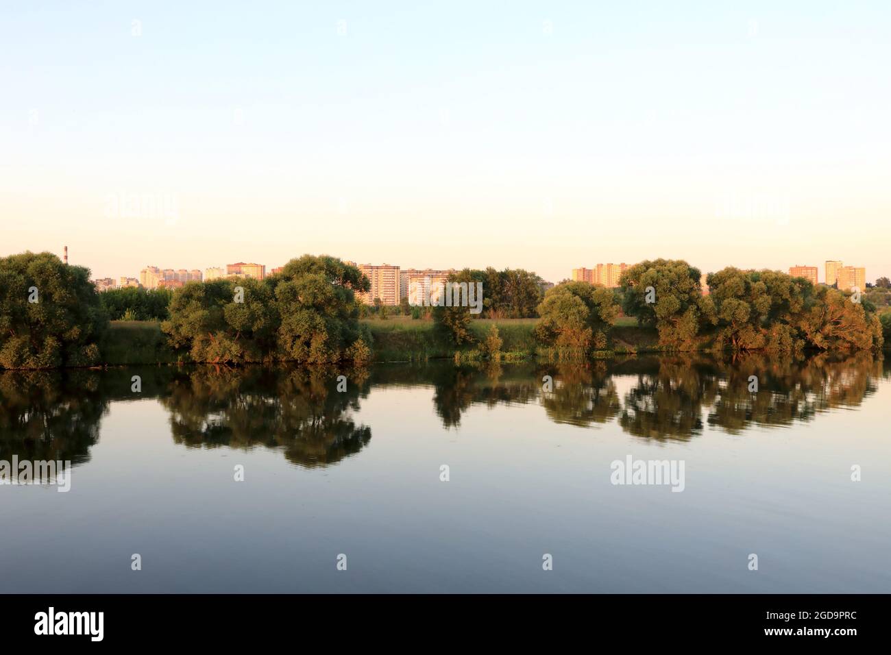 Details of banks of Oka River at sunset, Russia Stock Photo - Alamy