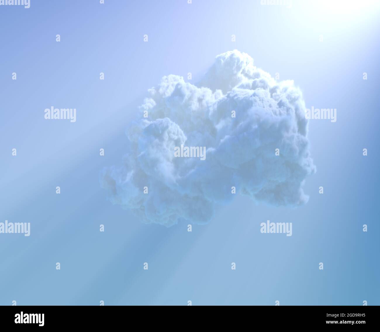 alone cloud on blue sky backdrop isolated, concept nature 3D ...