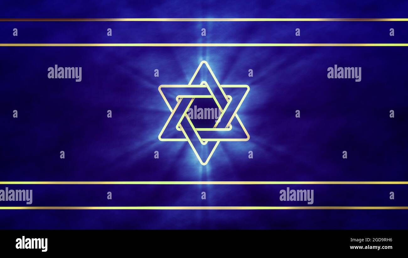 nice Israel flag with shield of david , abstract 3D illustration Stock ...