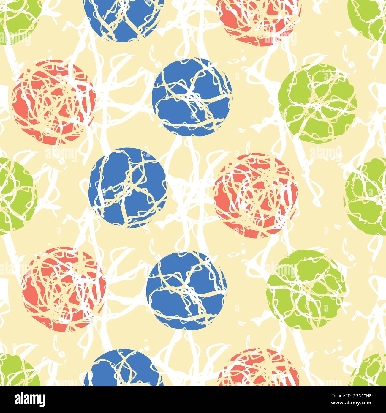 Marble effect circles vector seamless pattern background. Scattered ...