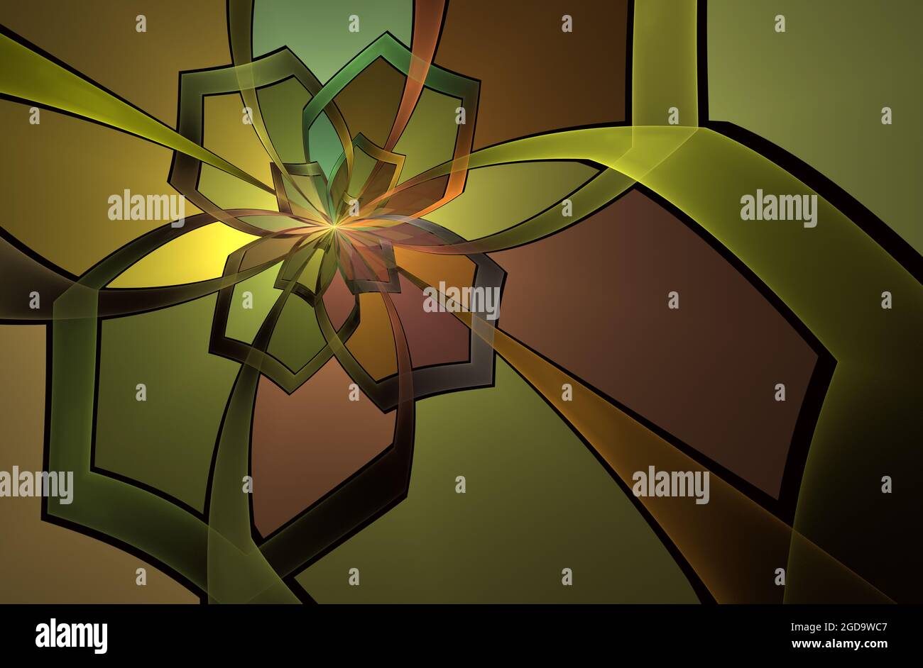 Abstract stain glass flower pattern. Illustration in stained glass ...