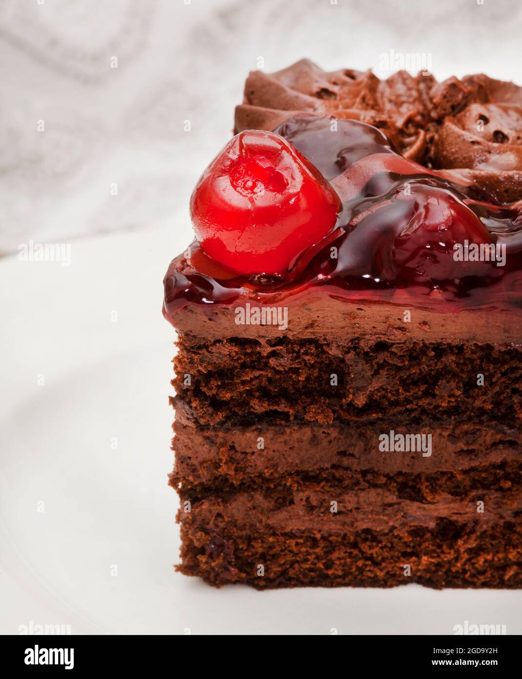 the cherry on top, chocolate cake Stock Photo - Alamy