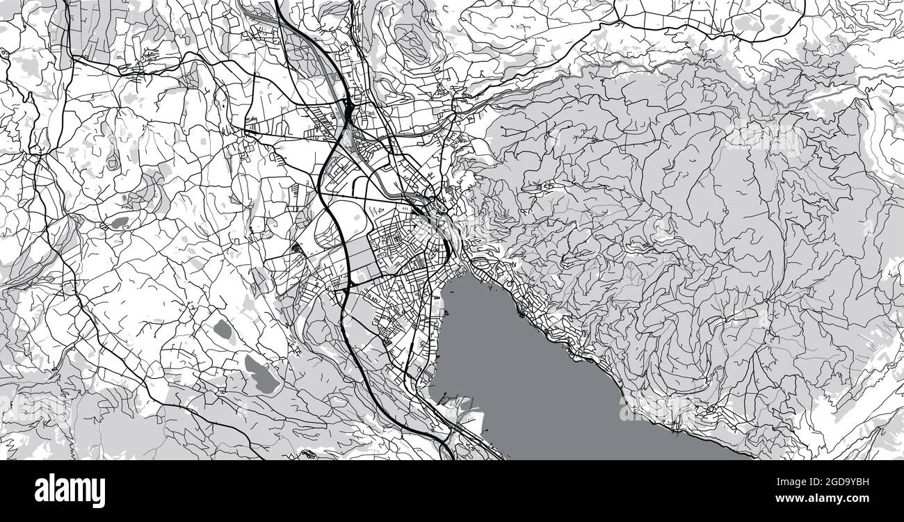 Urban vector city map of thun, Switzerland, Europe Stock Vector Image ...
