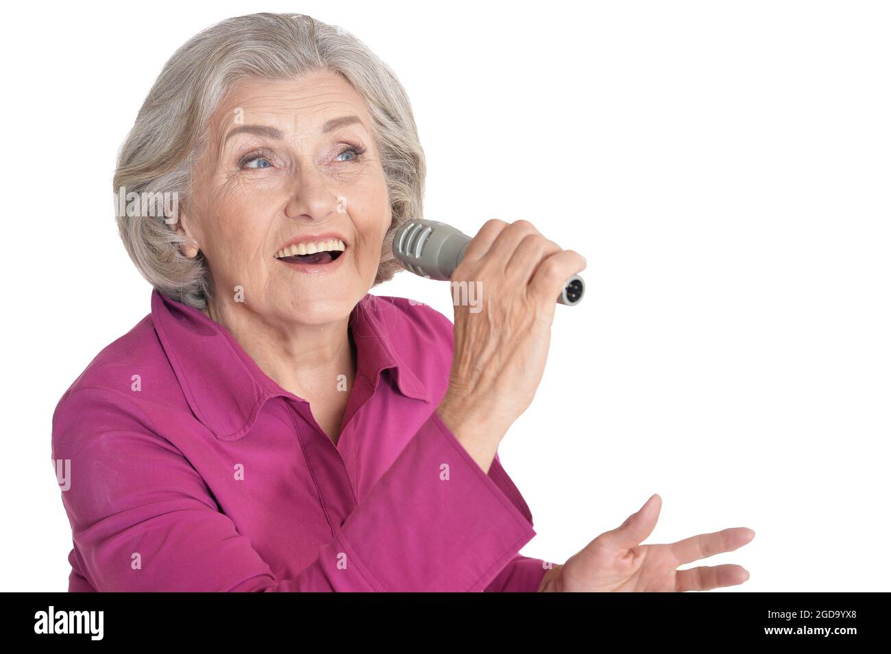 Grey haired mature singer hi-res stock photography and images - Alamy