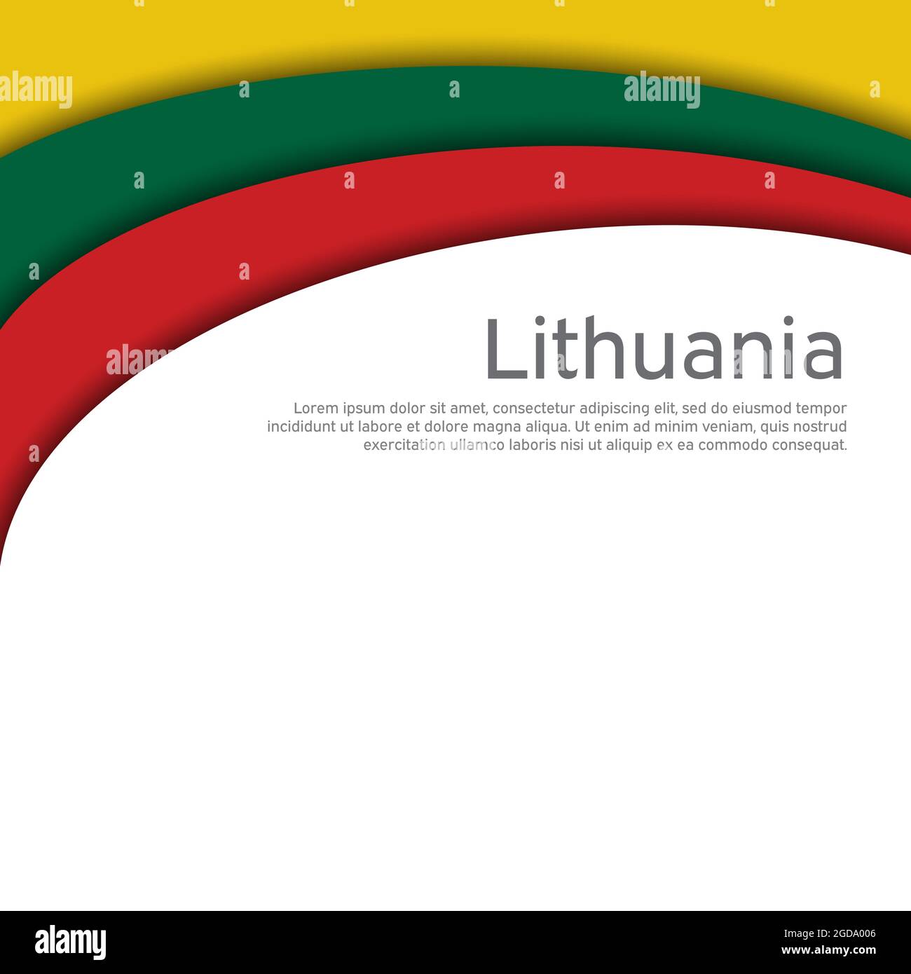 Abstract waving lithuania flag. Paper cut style. Creative background ...
