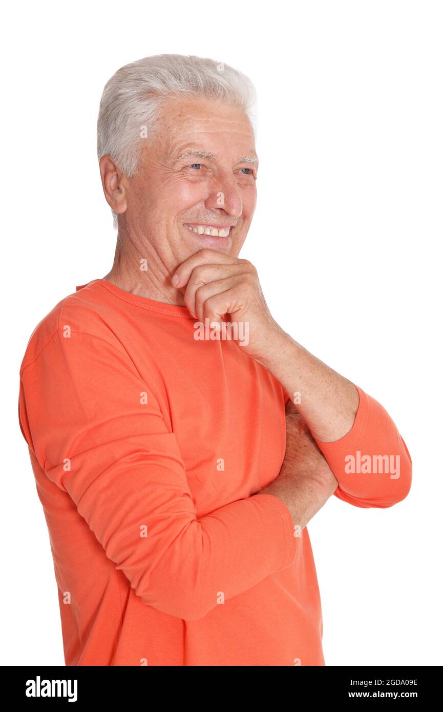 Portrait of a cute smiling senior man Stock Photo - Alamy
