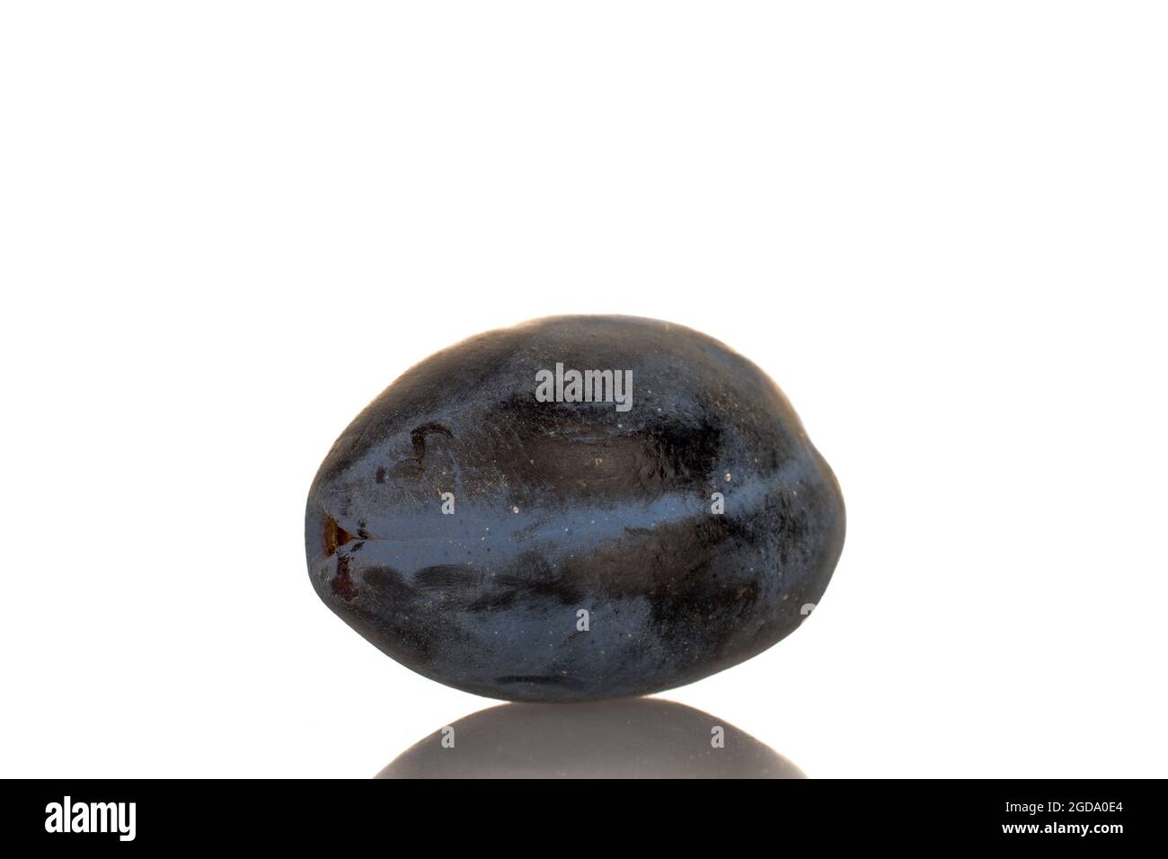 One ripe organic Damson plum, close-up, isolated on white Stock Photo ...