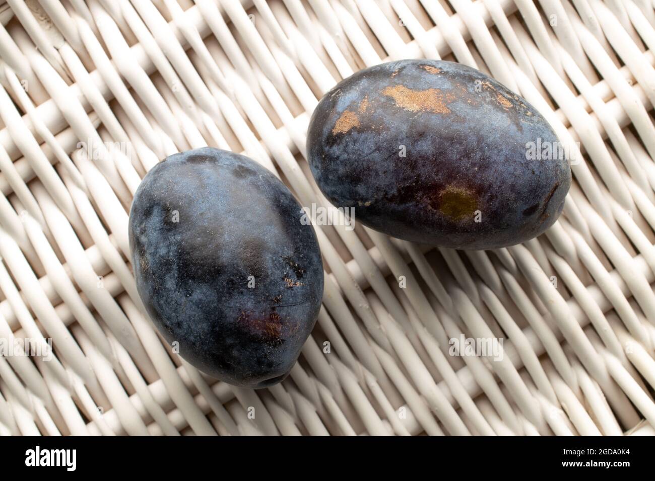 Two Plums Isolated On White High Resolution Stock Photography and ...