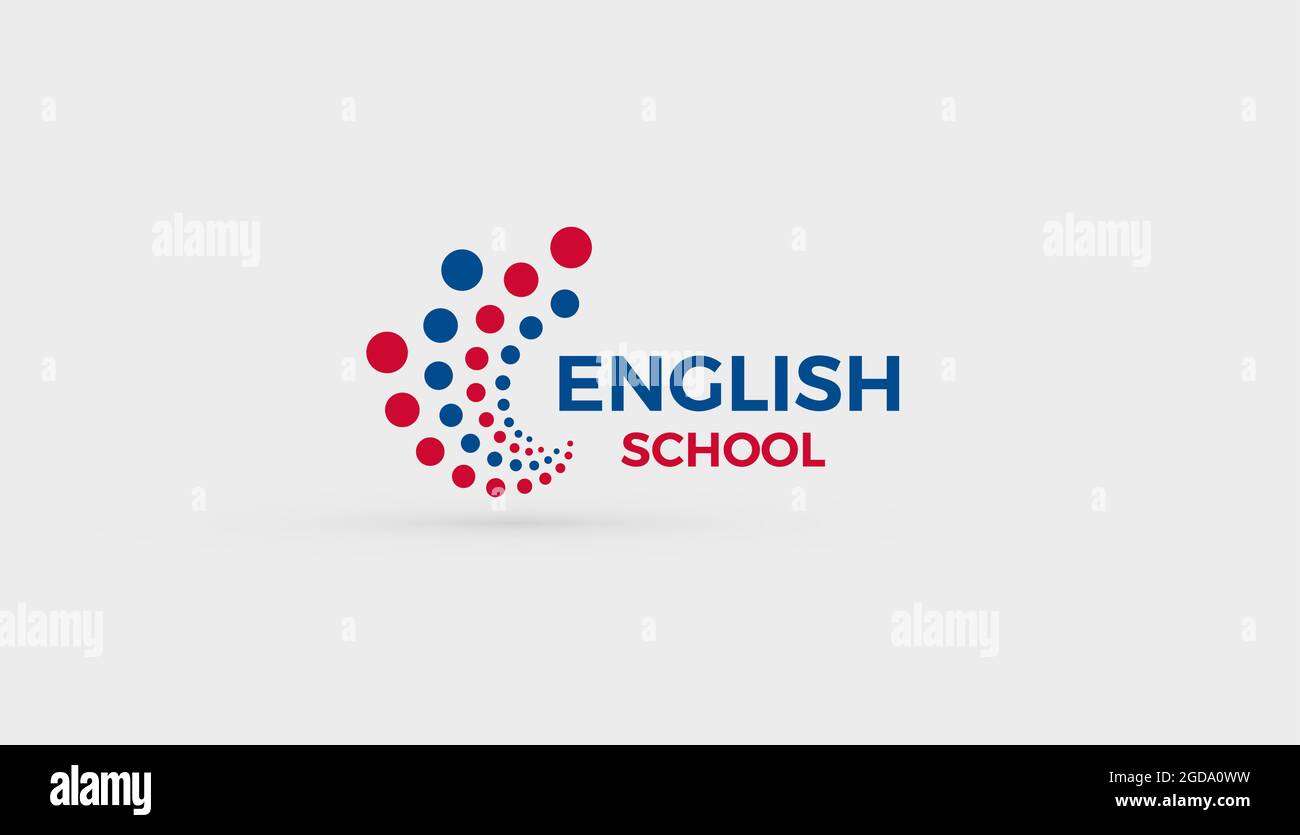 English School logo concept. Abstract bubbles dots logotype for ...