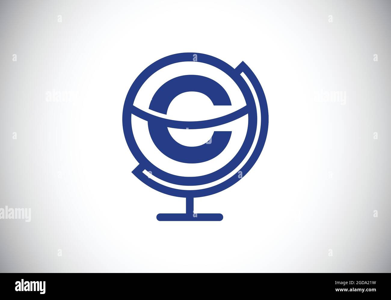 Initial C monogram alphabet with earth globe emblem. Globe logo design ...