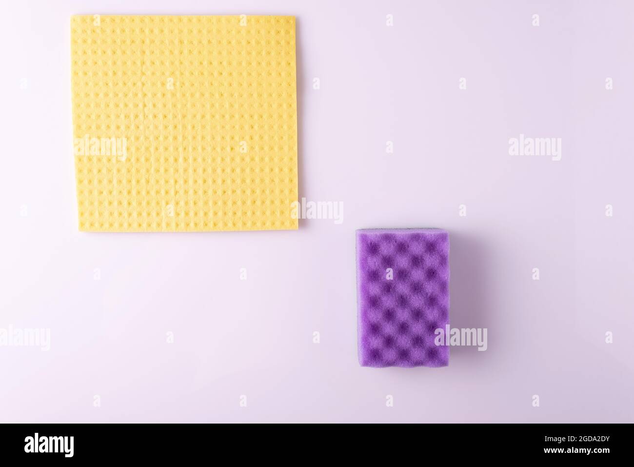 sponge and rag for cleaning on a white background Stock Photo - Alamy