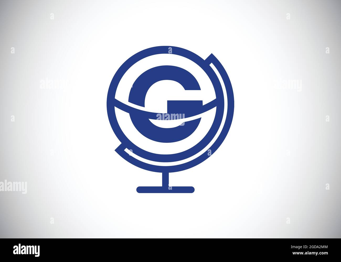 Initial G monogram alphabet with earth globe emblem. Globe logo design ...