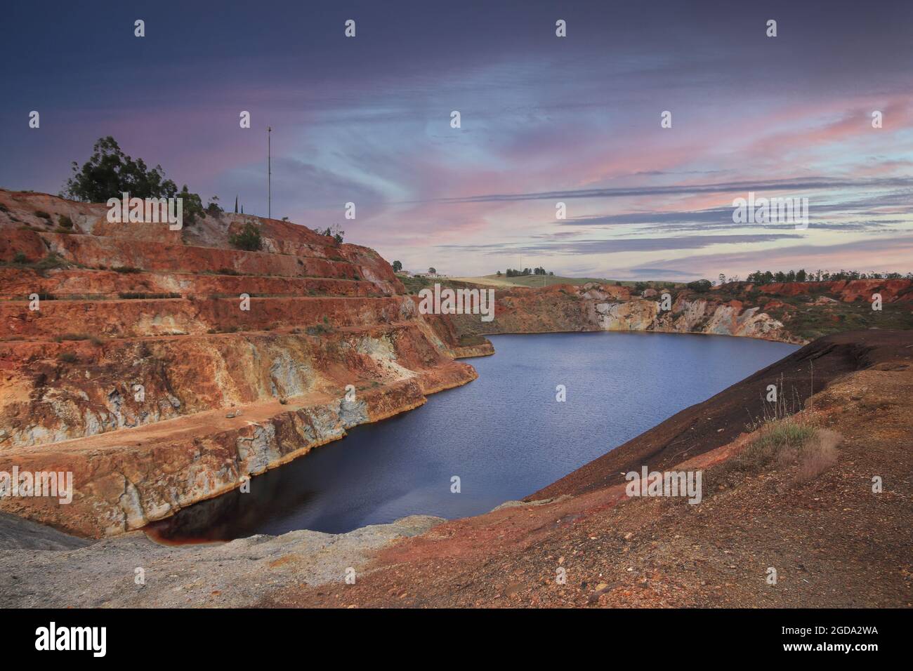 Pond with contaminated waters of an old mine Stock Photo - Alamy