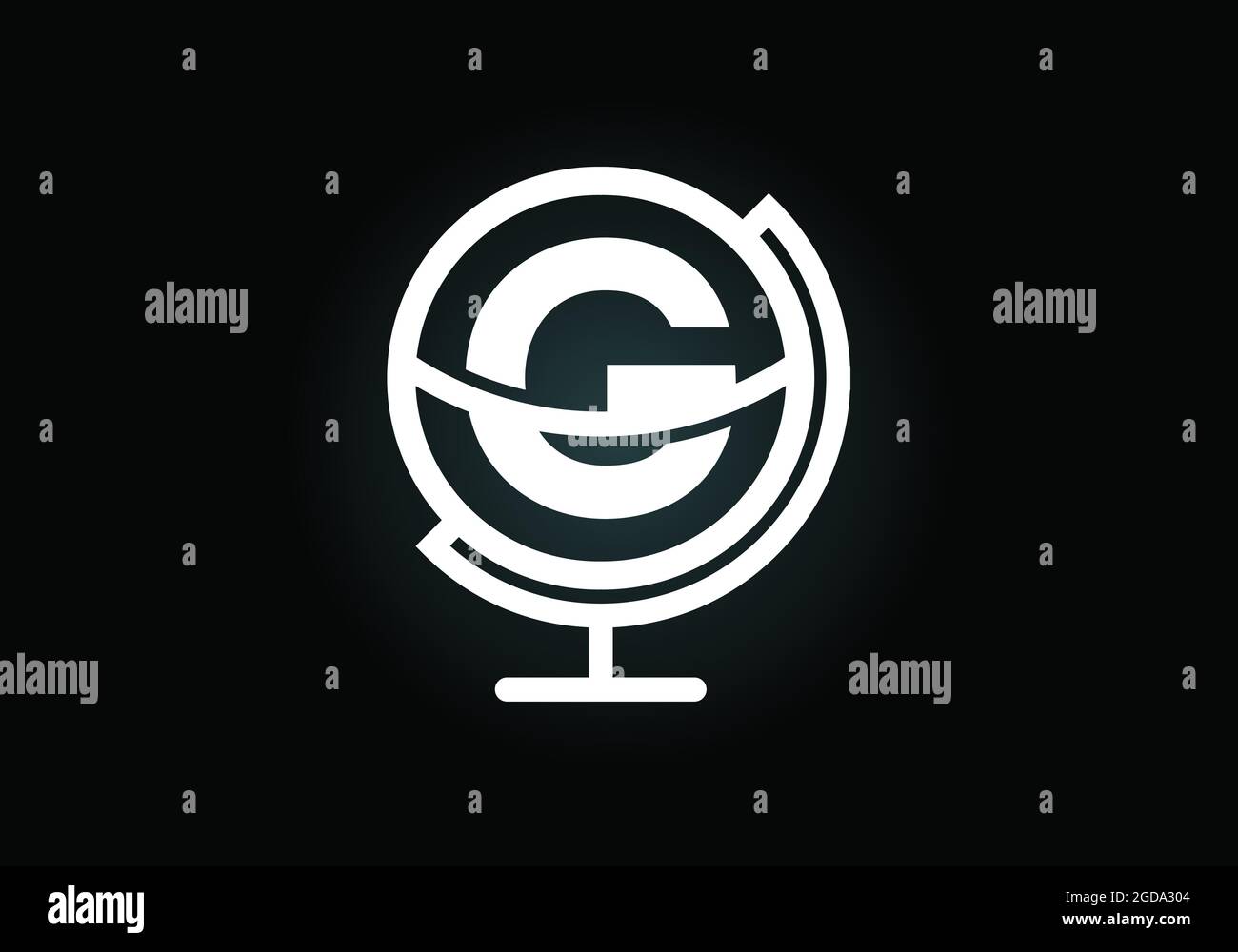 Initial G monogram alphabet with earth globe emblem. Globe logo design ...