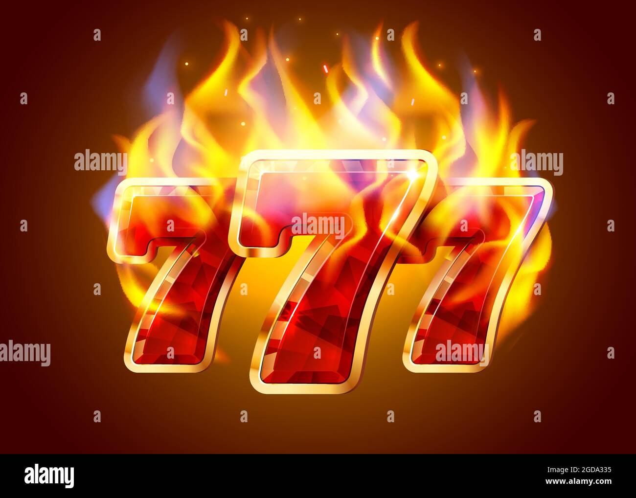 Burning slot machine wins wins the jackpot. Fire casino concept. Hot ...