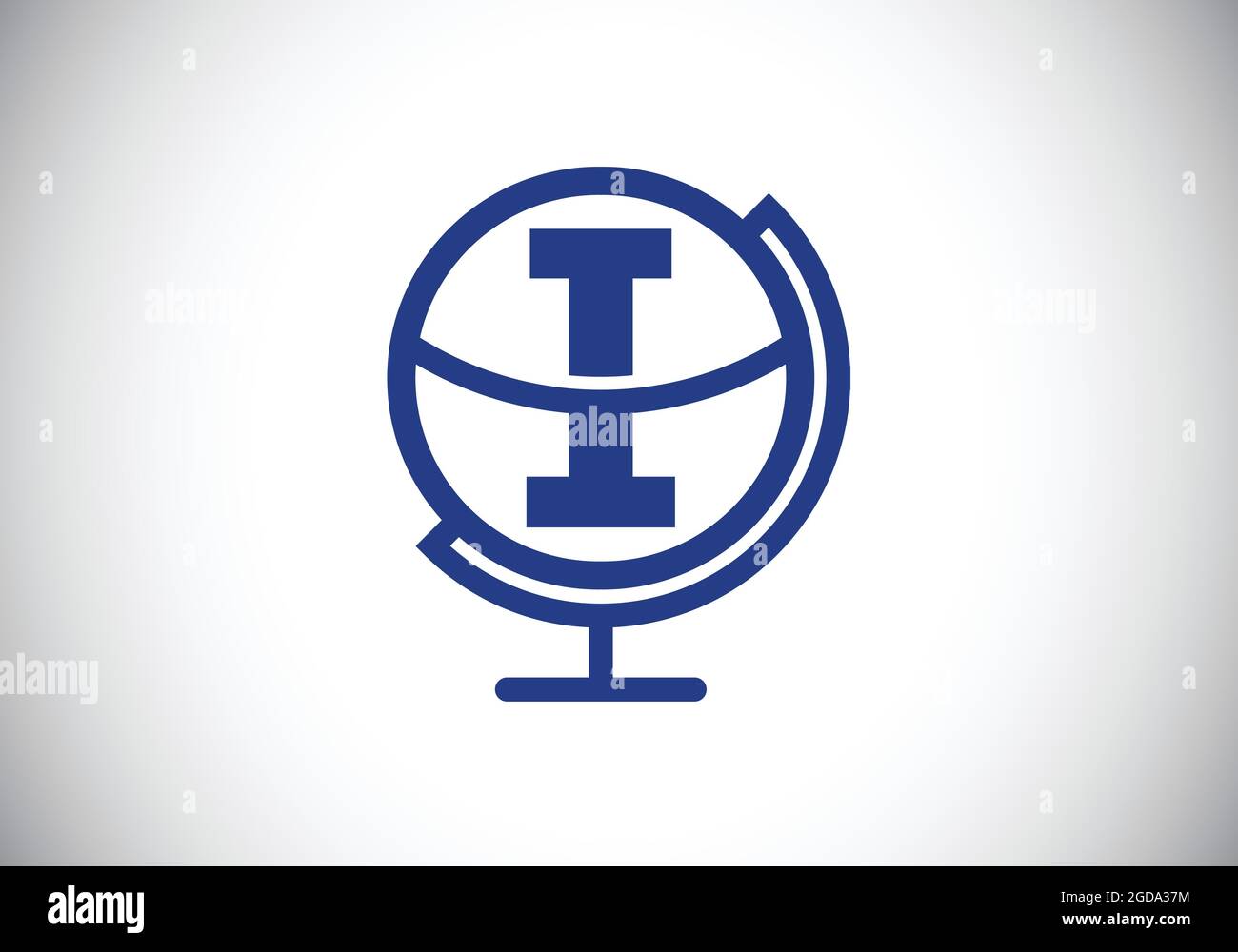 Initial I monogram alphabet with earth globe emblem. Globe logo design ...