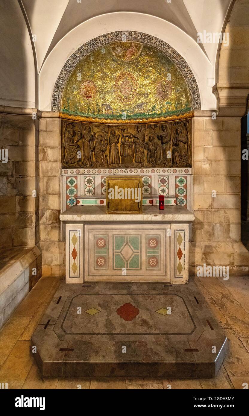 Jerusalem, Israel - October 13, 2017: Underground Virgin Mary crypt ...