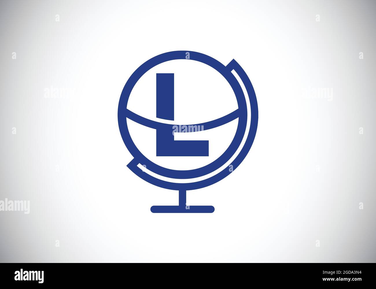 Initial L monogram alphabet with earth globe emblem. Globe logo design ...