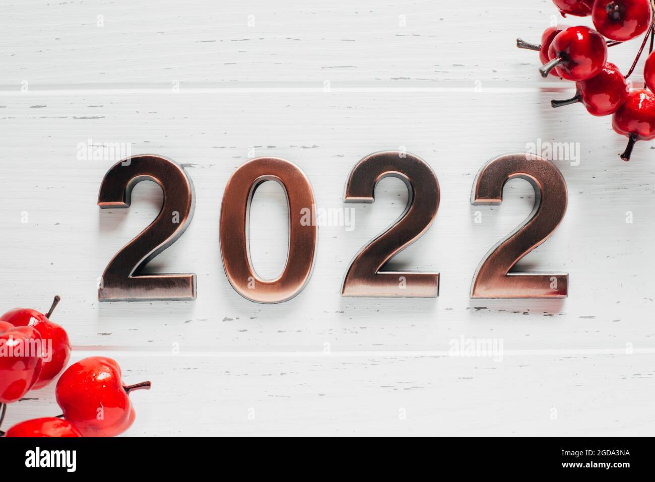 Metal numbers 2022 on a white background Stock Photo - Alamy