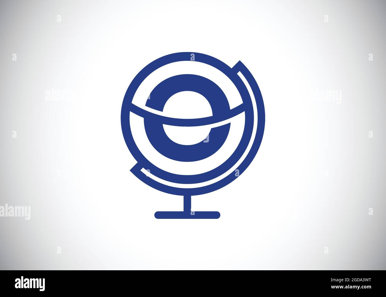 Initial O monogram alphabet with earth globe emblem. Globe logo design ...