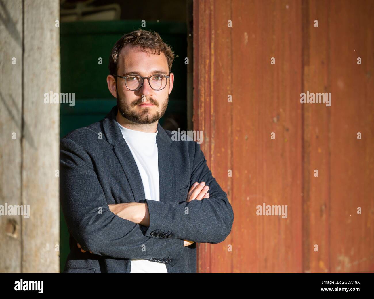 12 August 2021, Saxony, Görlitz: The author and writer Lukas Rietzschel ...