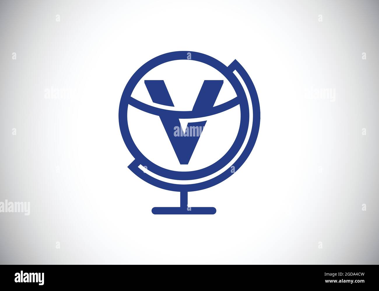 Initial V monogram alphabet with earth globe emblem. Globe logo design ...