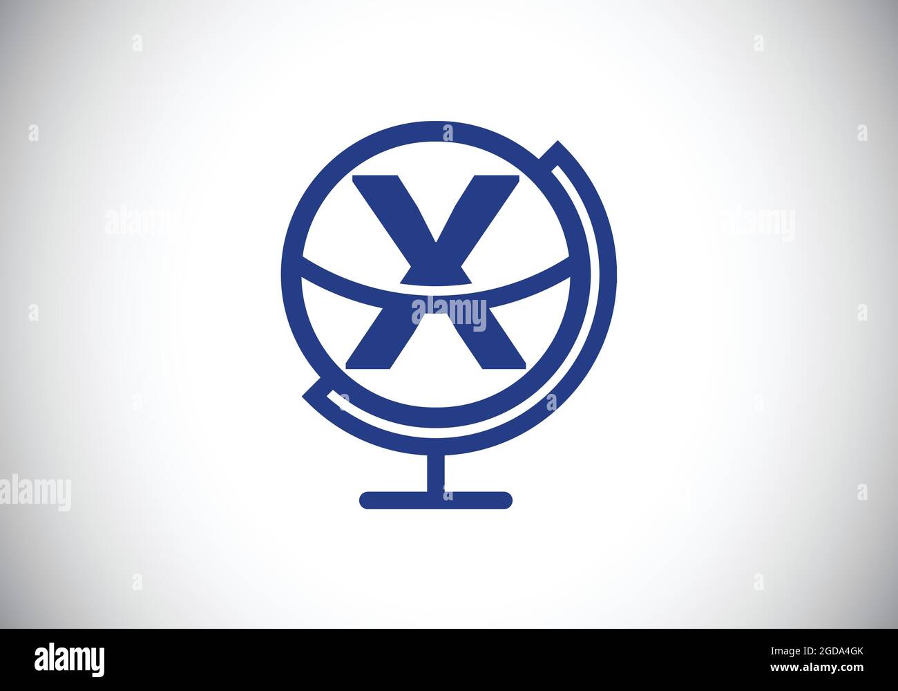 Initial X monogram alphabet with earth globe emblem. Globe logo design ...