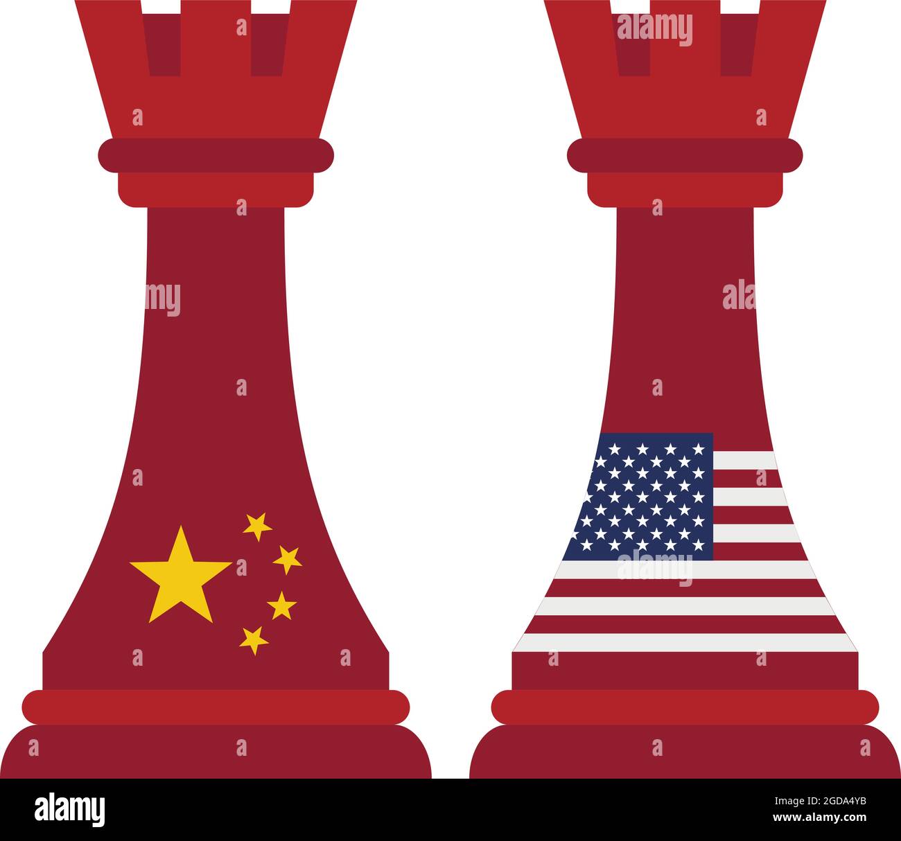 Trade war chess icon. Flat illustration of trade war chess vector icon ...