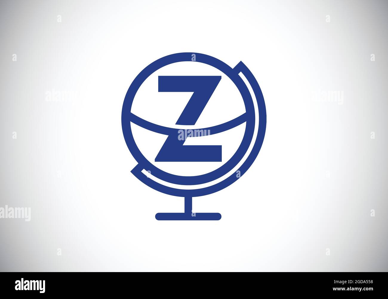 Initial Z monogram alphabet with earth globe emblem. Globe logo design ...