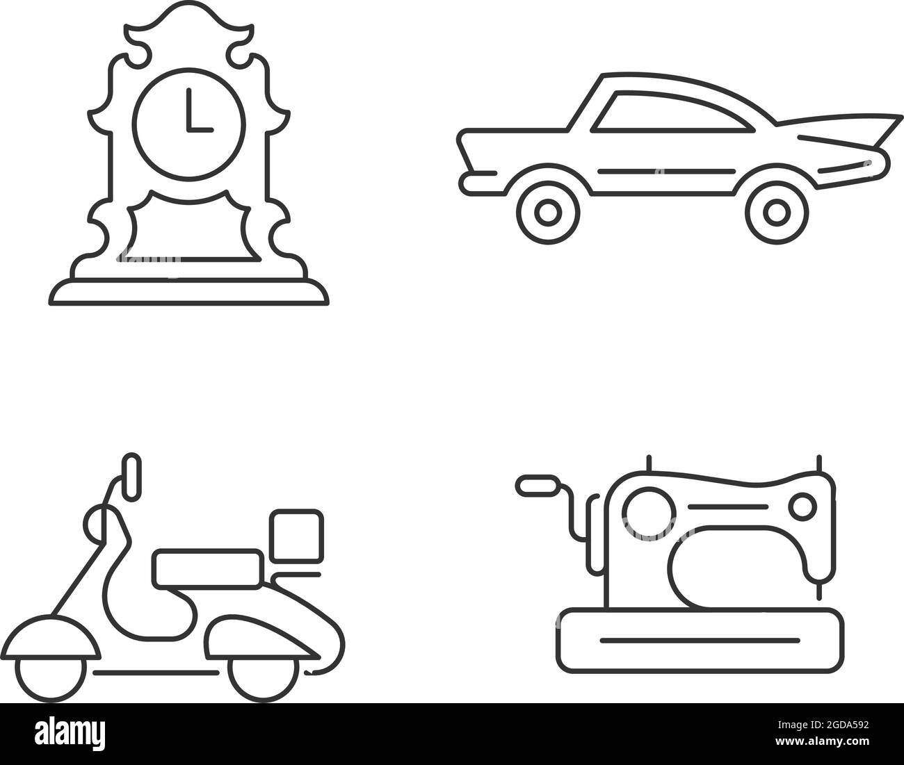 Retro collectables linear icons set Stock Vector Image & Art - Alamy