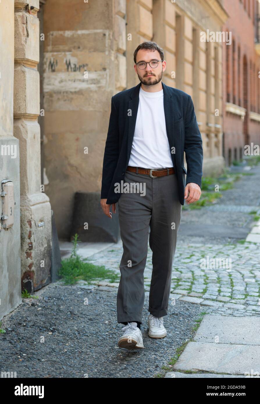 12 August 2021, Saxony, Görlitz: The author and writer Lukas Rietzschel ...