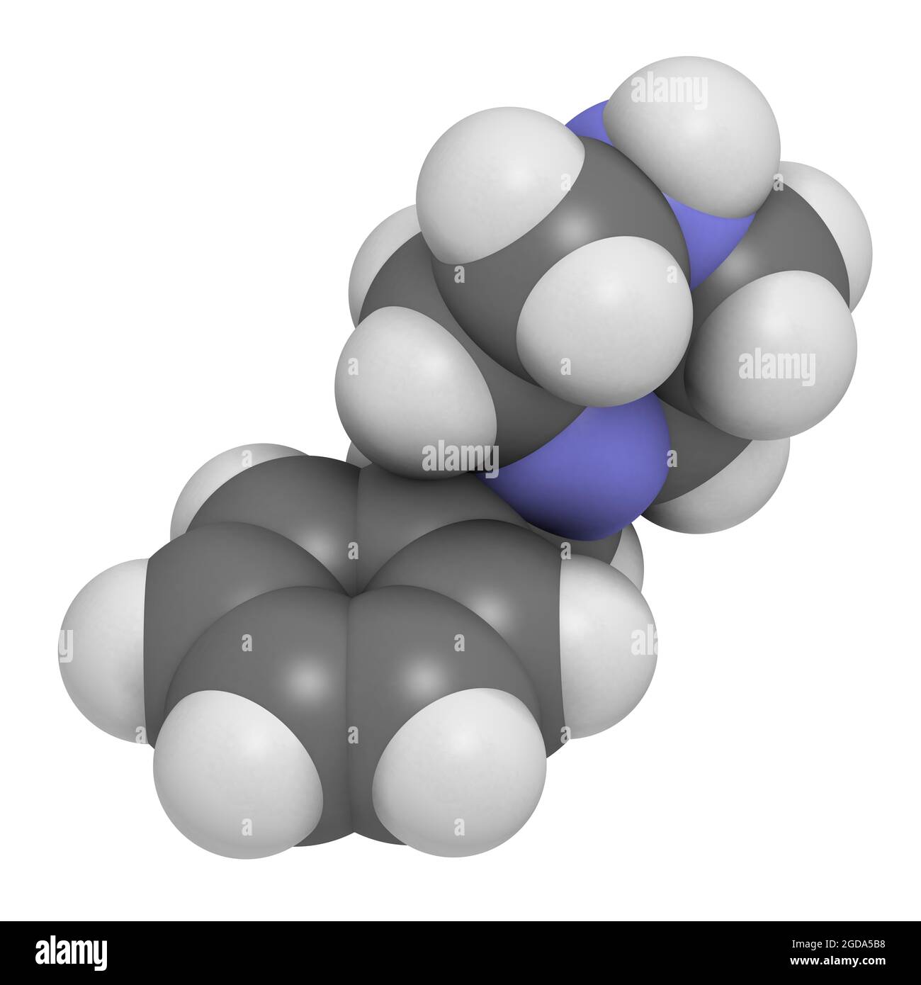 Benzylpiperazine (BZP) recreational drug molecule. 3D rendering Stock ...