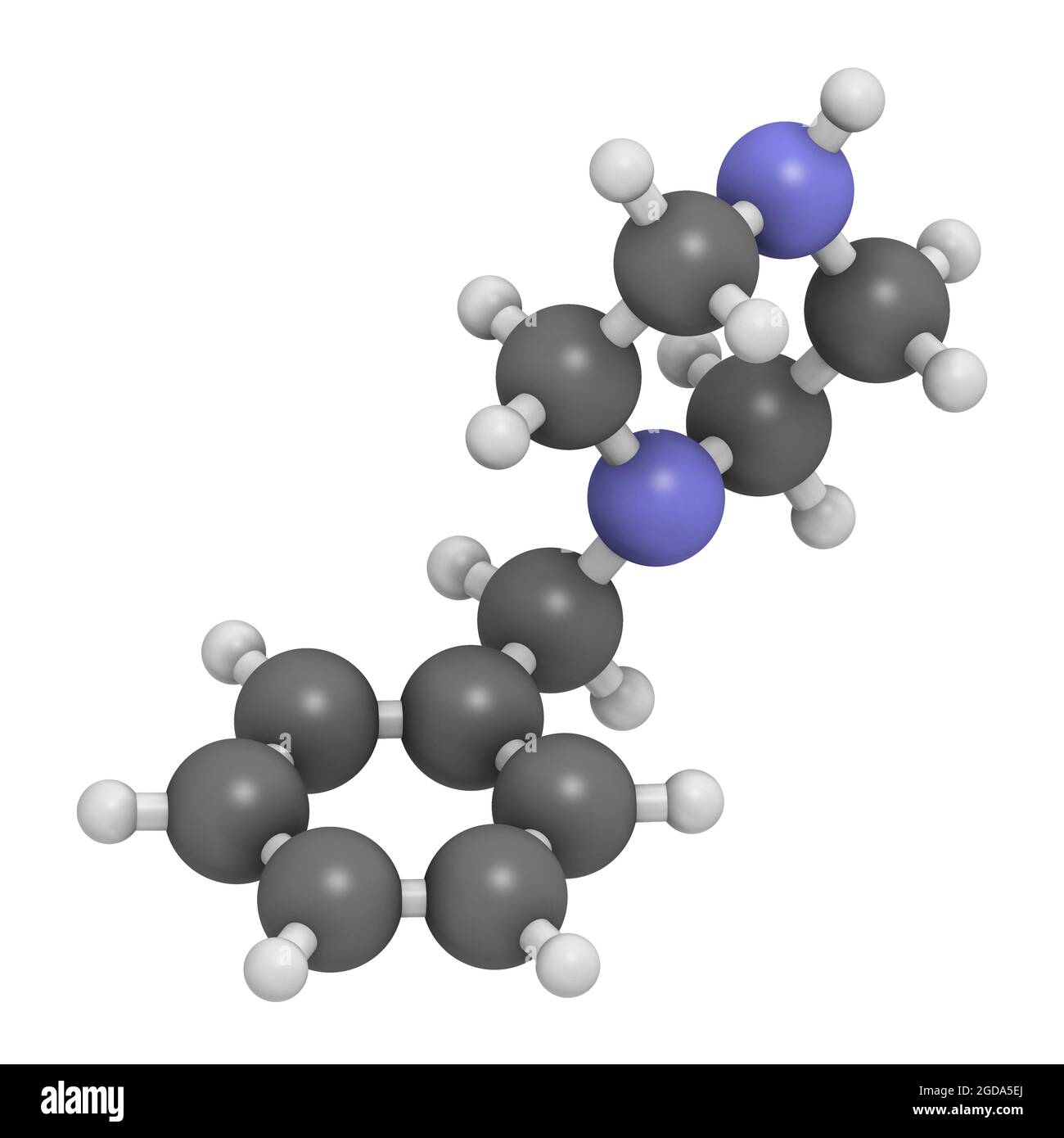 Benzylpiperazine (BZP) recreational drug molecule. 3D rendering Stock ...