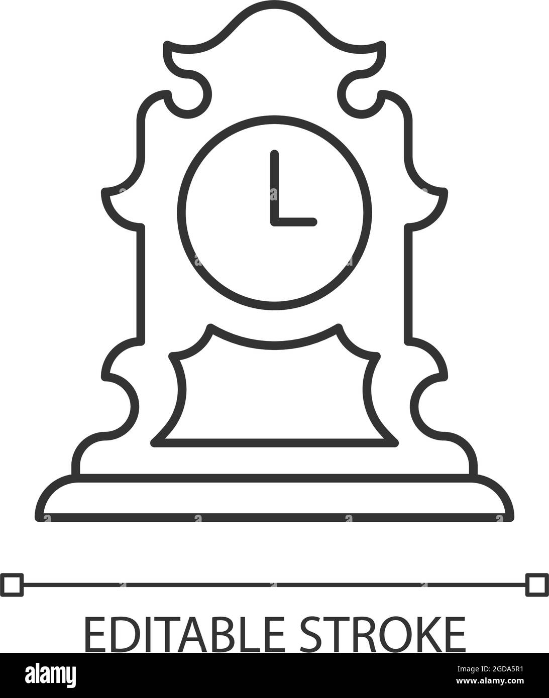 Vintage tabletop clock linear icon Stock Vector Image & Art - Alamy