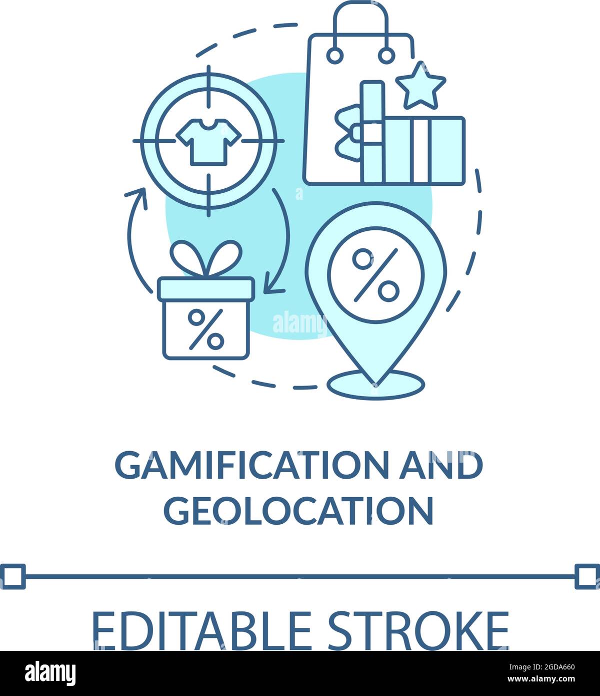 Gamification and geolocation blue concept icon Stock Vector Image & Art ...