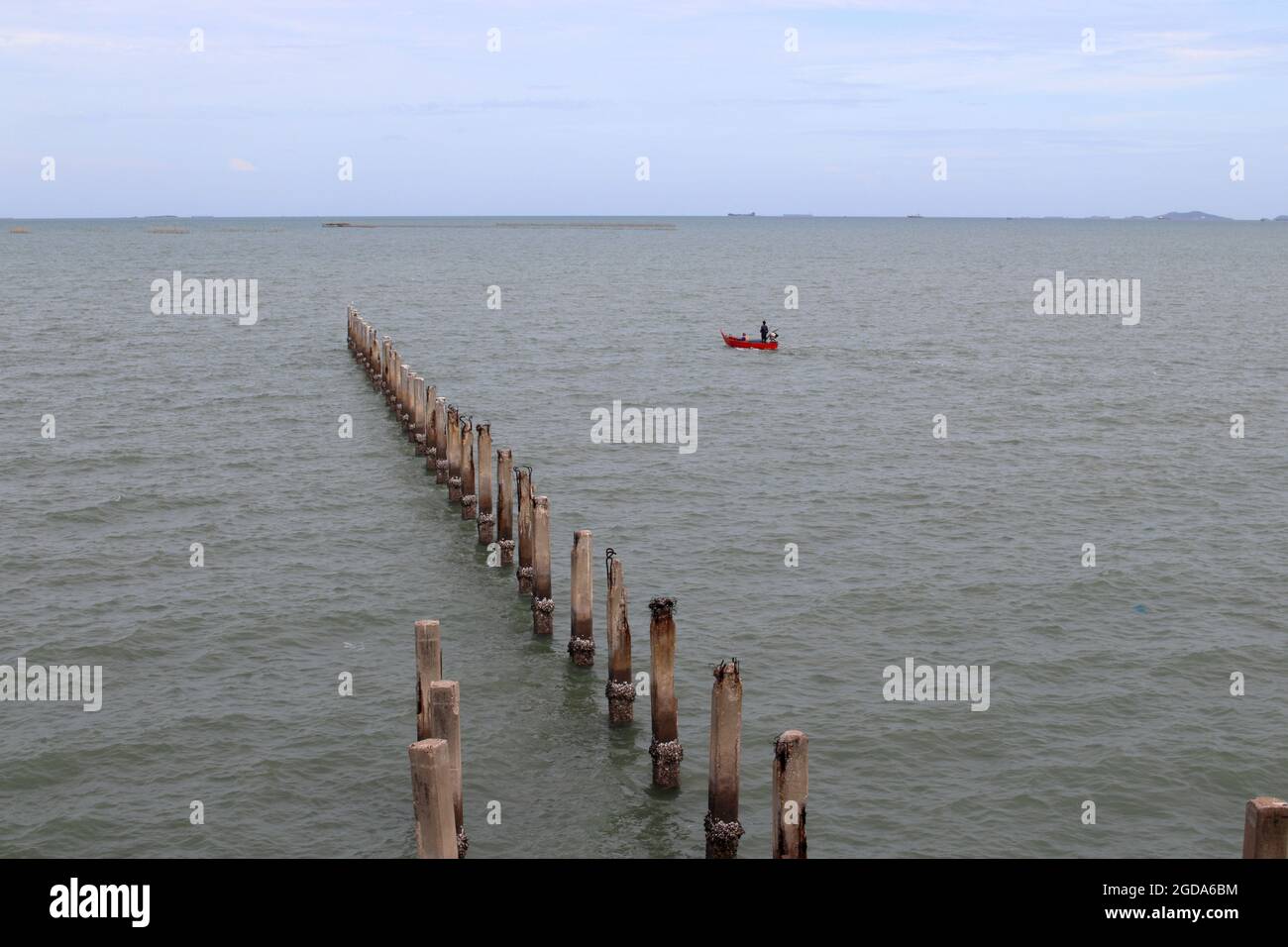 Construction girder of a platform made of steel concrte attached in the ...
