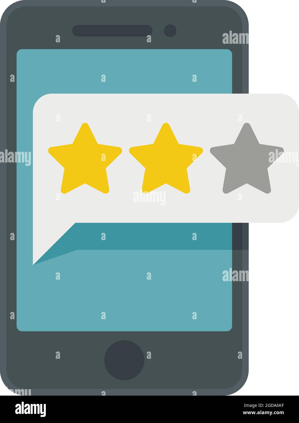 Smartphone review reputation icon. Flat illustration of smartphone ...